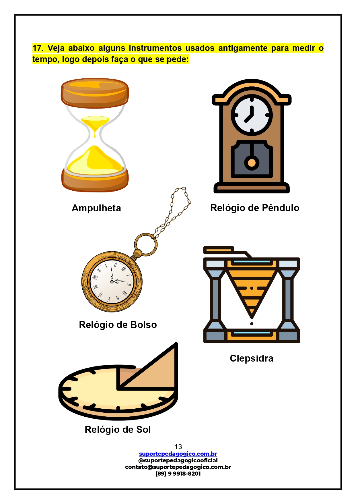 Atividade Passagem Do Tempo 1 Ano - BINKEDU